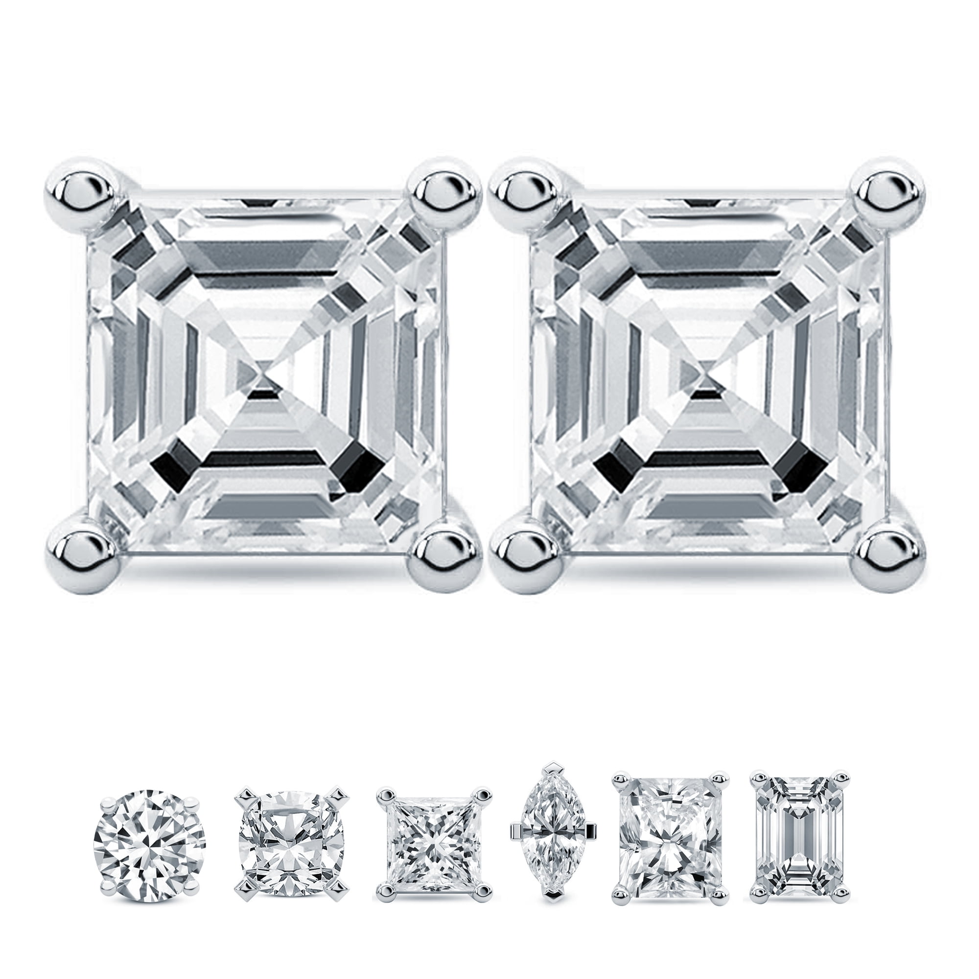 4 Carat Lab Grown Diamond Earrings | IGI Certified Asscher Shape Mriya ...