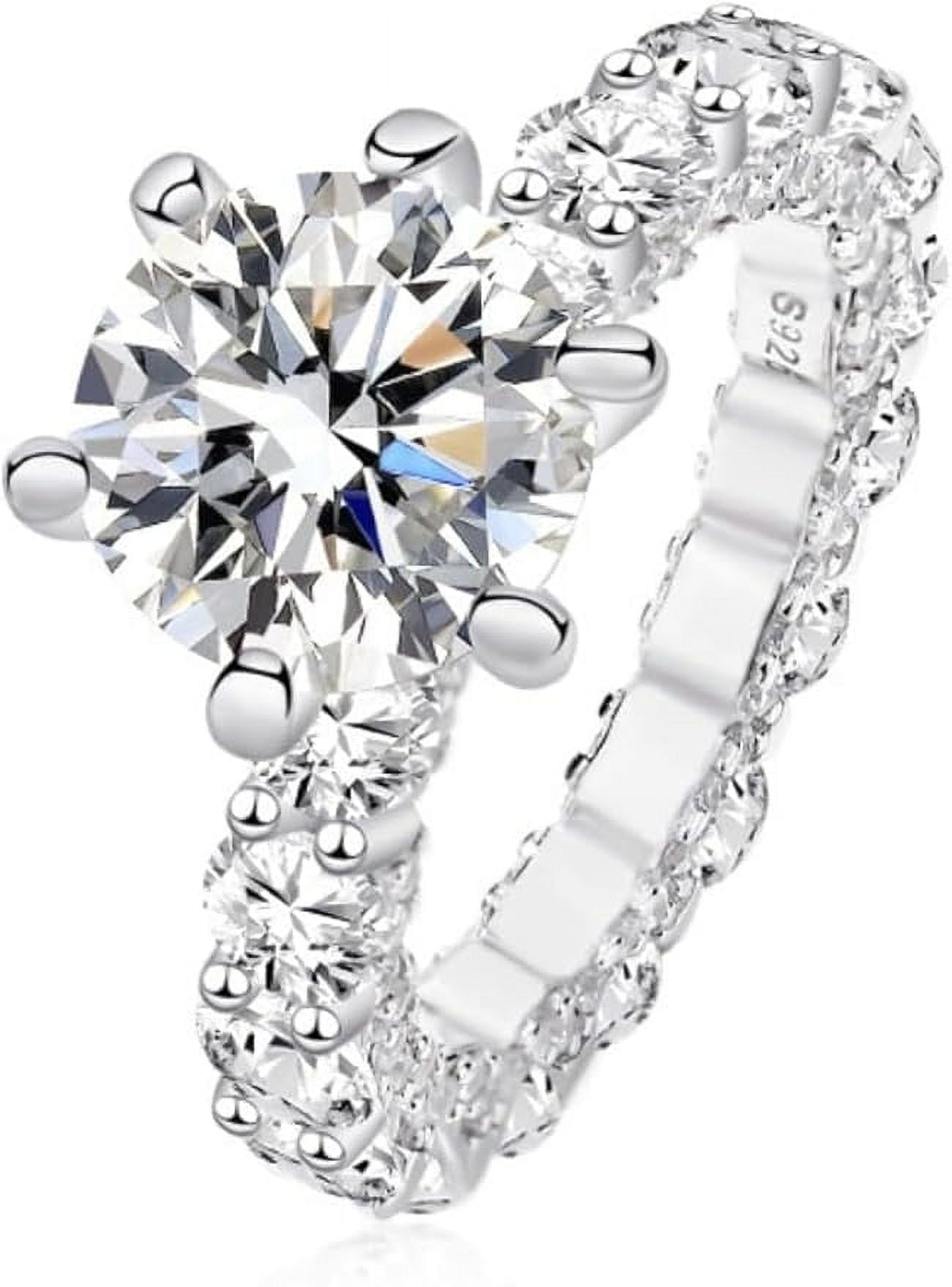 4 Carat Moissanite Rings for Women D-Color Clarity Moissanite Wedding ...