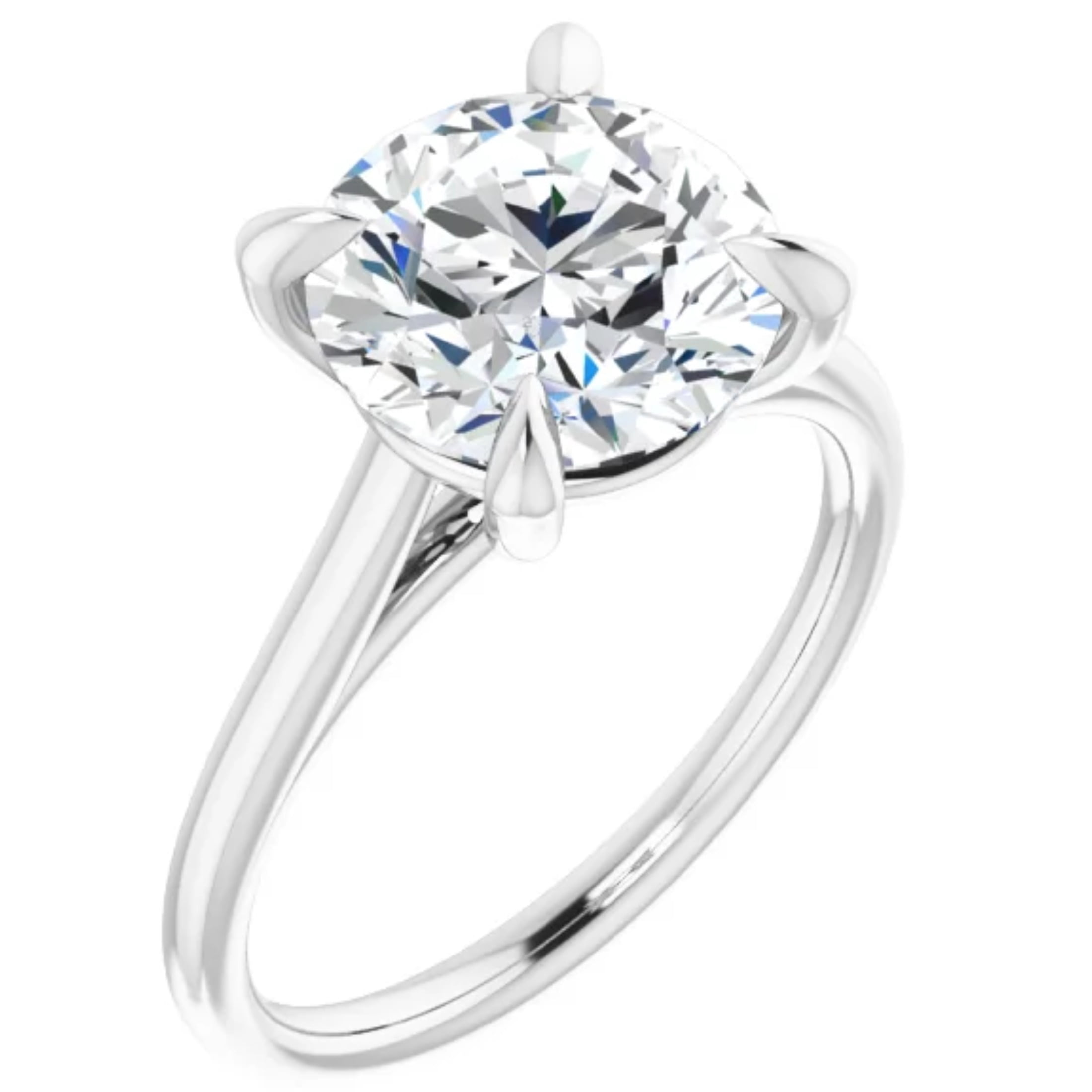 4 Carat Round Lab Grown Diamond Engagement Ring - Walmart.com