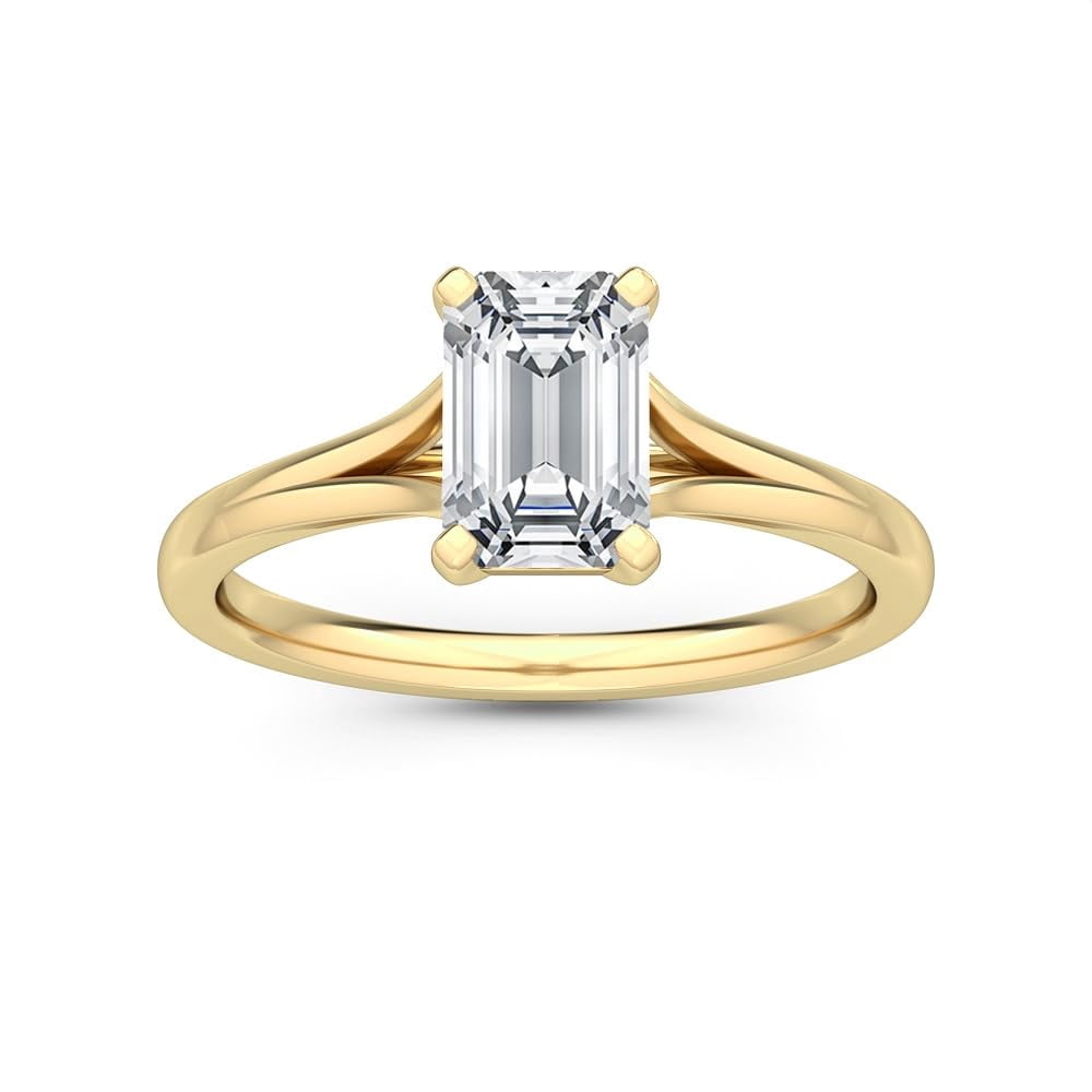 4 Carat (ctw) 14K Yellow Gold Emerald Cut LAB GROWN Diamond Solitaire ...