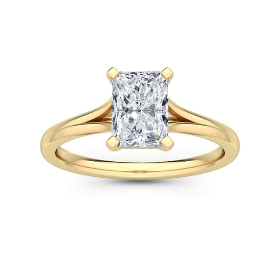4 Carat (ctw) 14K Yellow Gold Radiant Cut LAB GROWN Diamond Solitaire ...