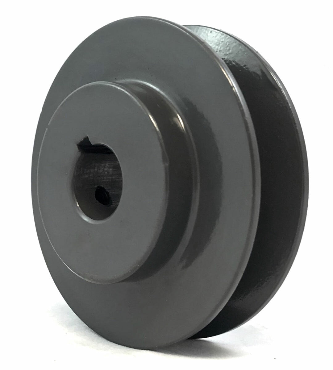 4" Cast Iron 1 1/8" Shaft Pulley Sheave Single Groove V-Belt A style ...
