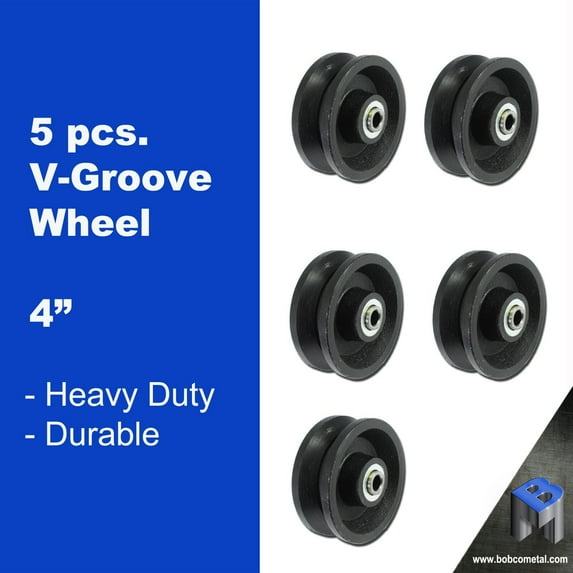 4" Cast Iron V Groove Wheel | 5 Pieces - Walmart.com
