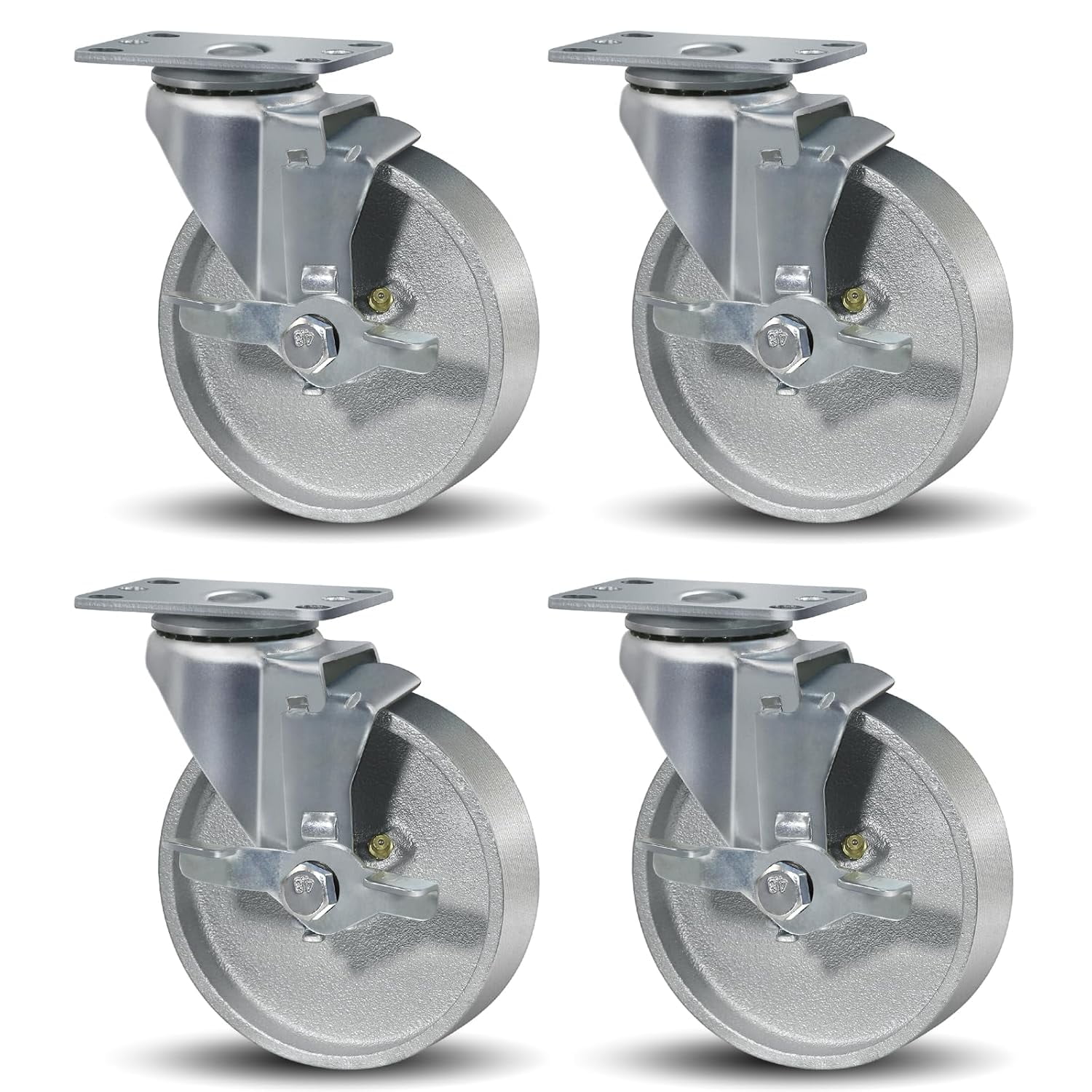 4" Caster Wheels Heavy Duty 1600 lbs，Swivel Casters Set of 4 ...