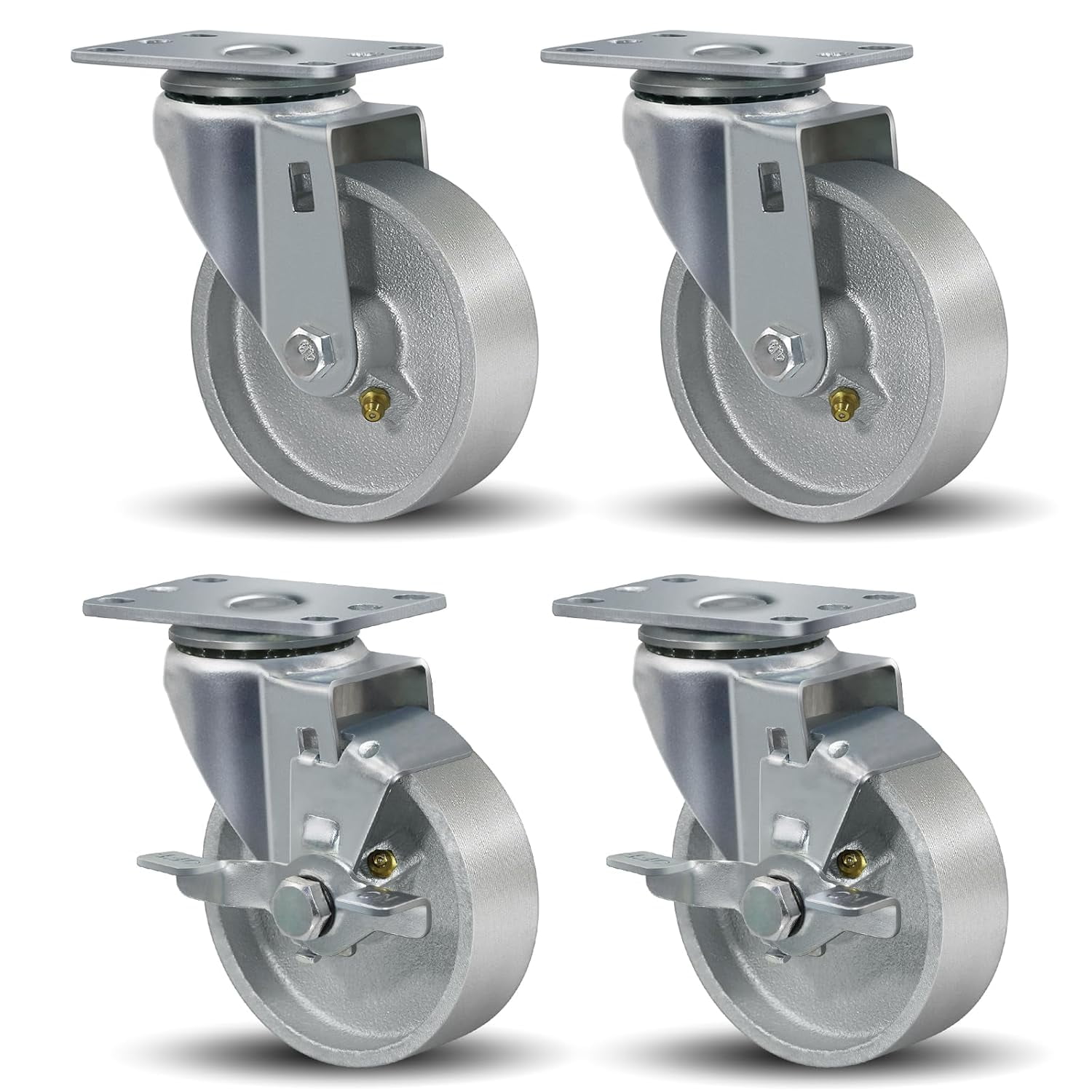 4" Caster Wheels Heavy Duty 1600 lbs，Swivel Casters Set of 4 ...