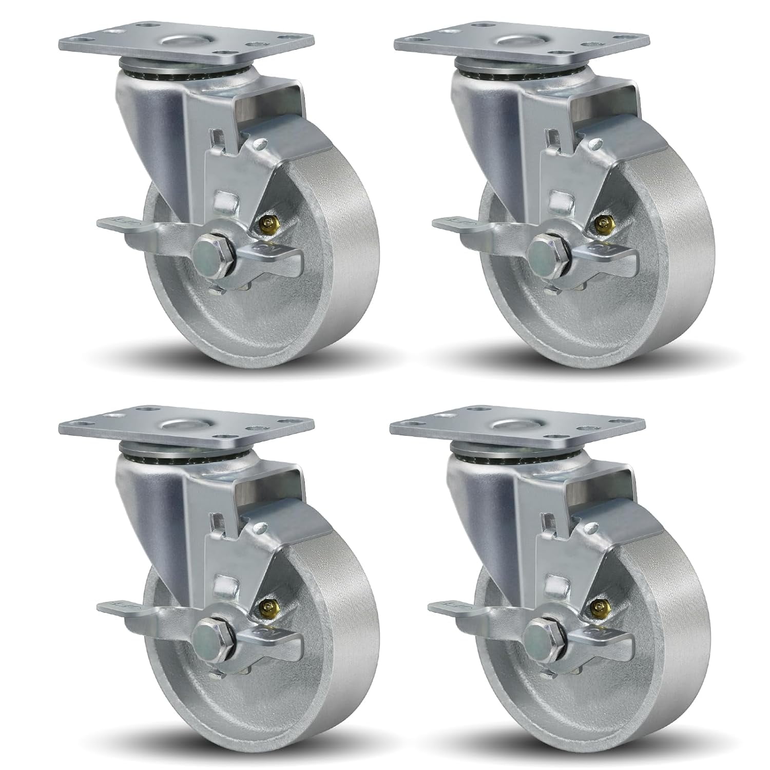 4" Caster Wheels Heavy Duty 1600 lbs，Swivel Casters Set of 4 ...