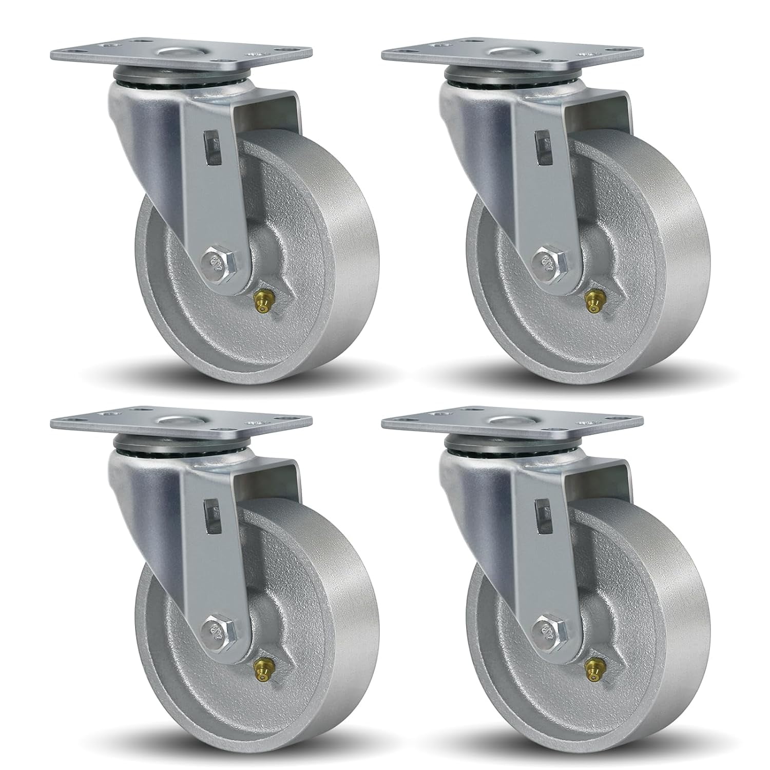4" Caster Wheels Heavy Duty 1600 lbs，Swivel Casters Set of 4 ...