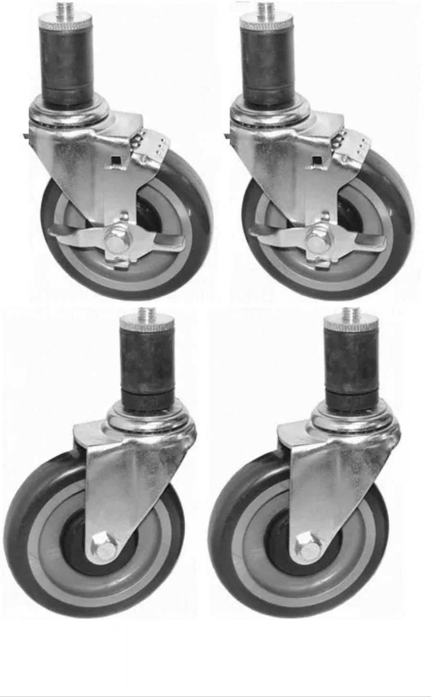 4" Caster Wheels [Set of 4] – Heavy Duty Swivel Casters with Brakes for ...