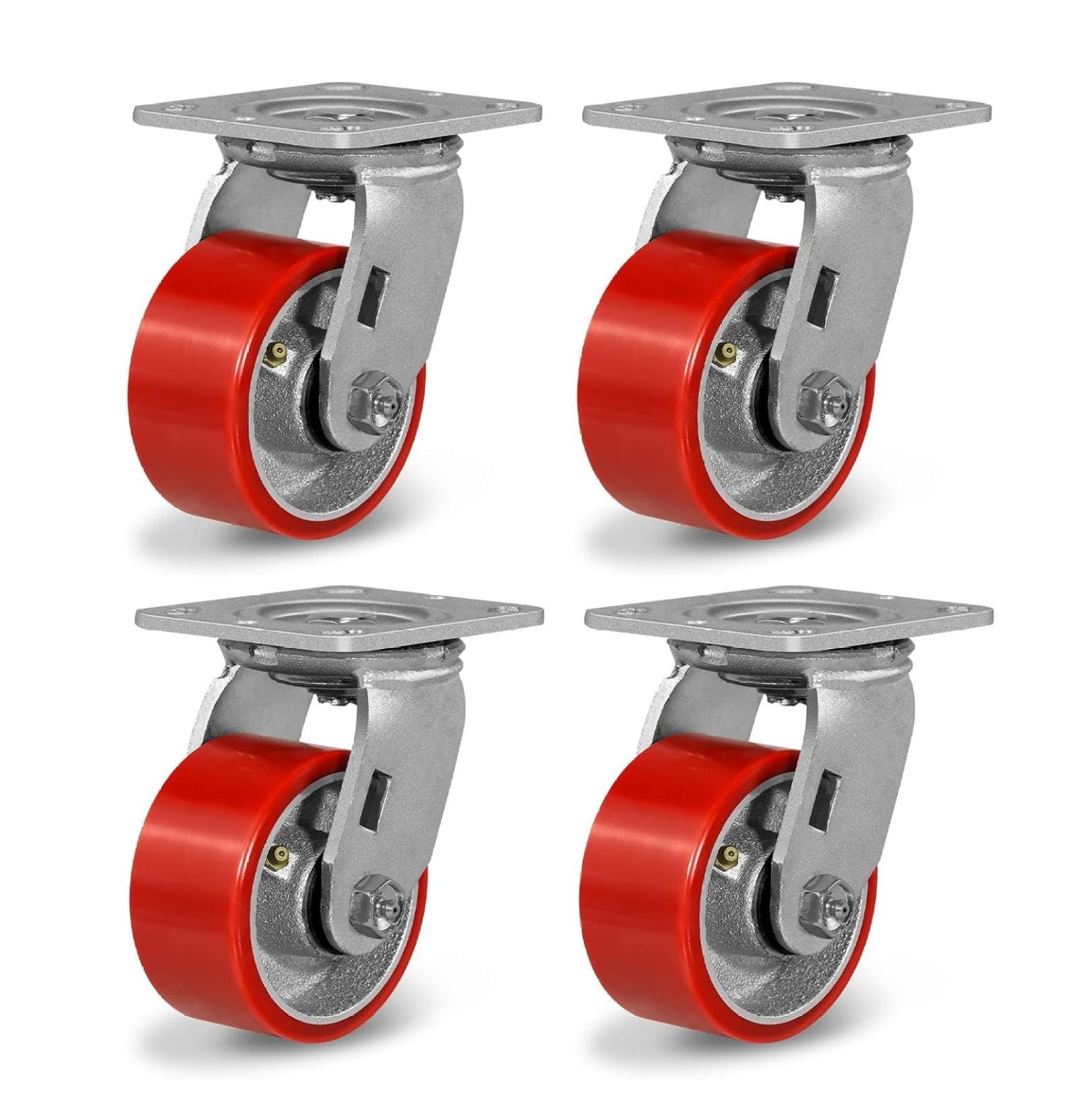 4" Casters, Heavy Duty Industrial Caster Wheels Swivel Casters Set of 4 ...