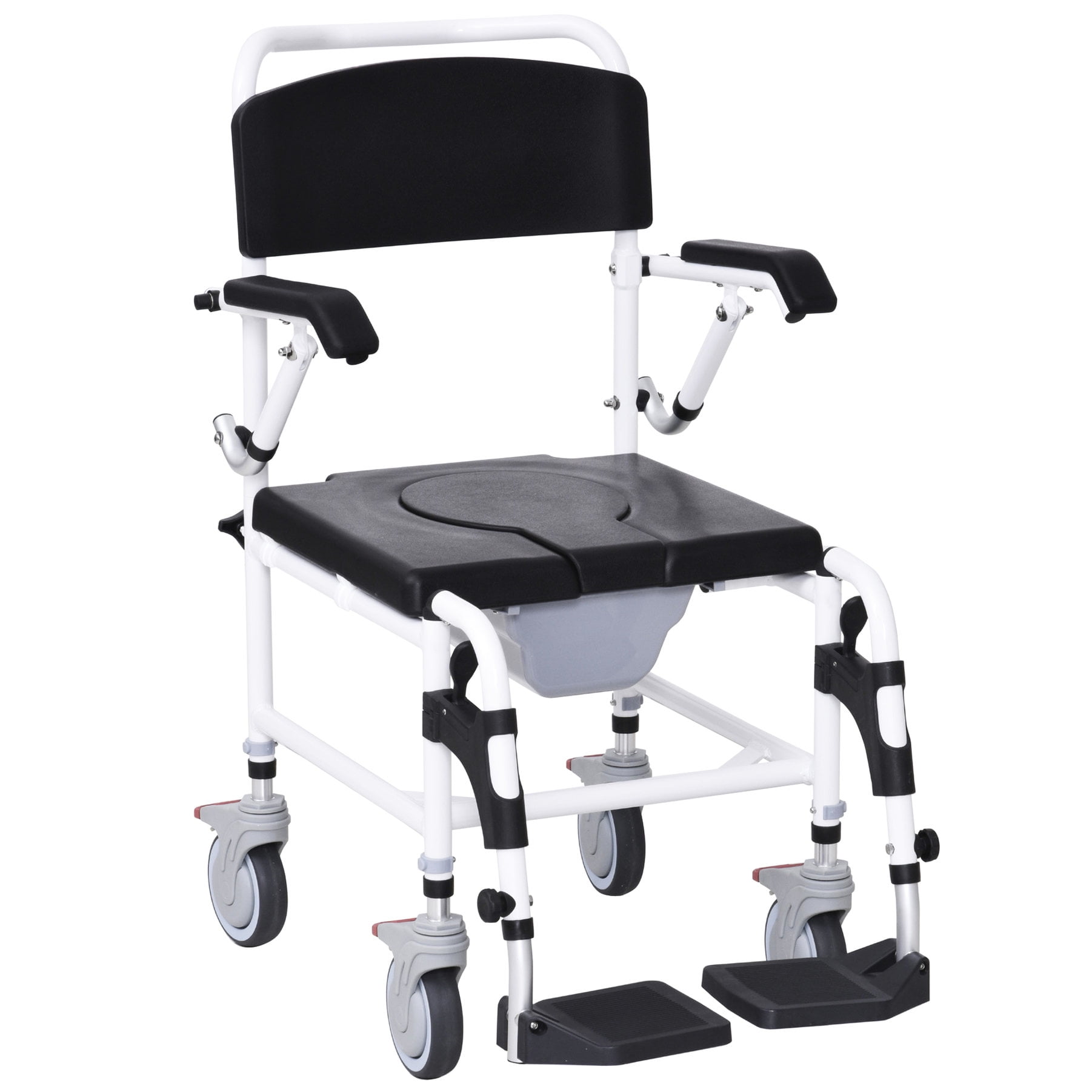 4 Castor Wheels Commode Wheelchair / Perfect for Bathroom Use / Assists ...