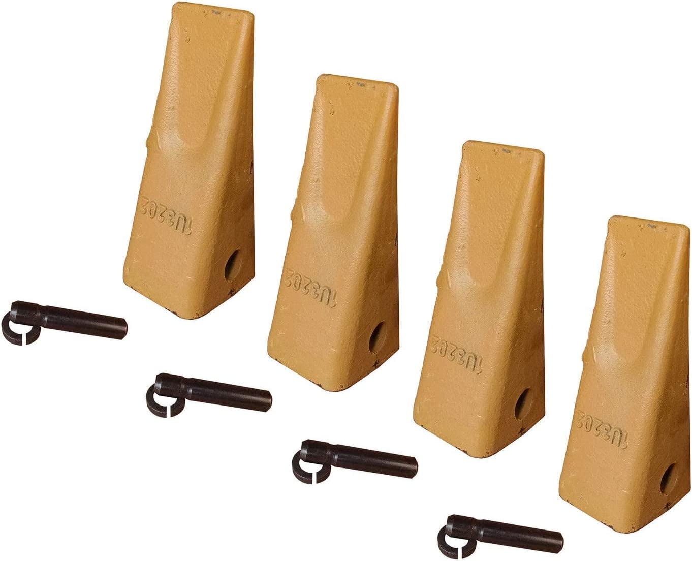 4 Caterpillar Style Backhoe Bucket Dirt Teeth w/Pins & Retainers - 1U ...