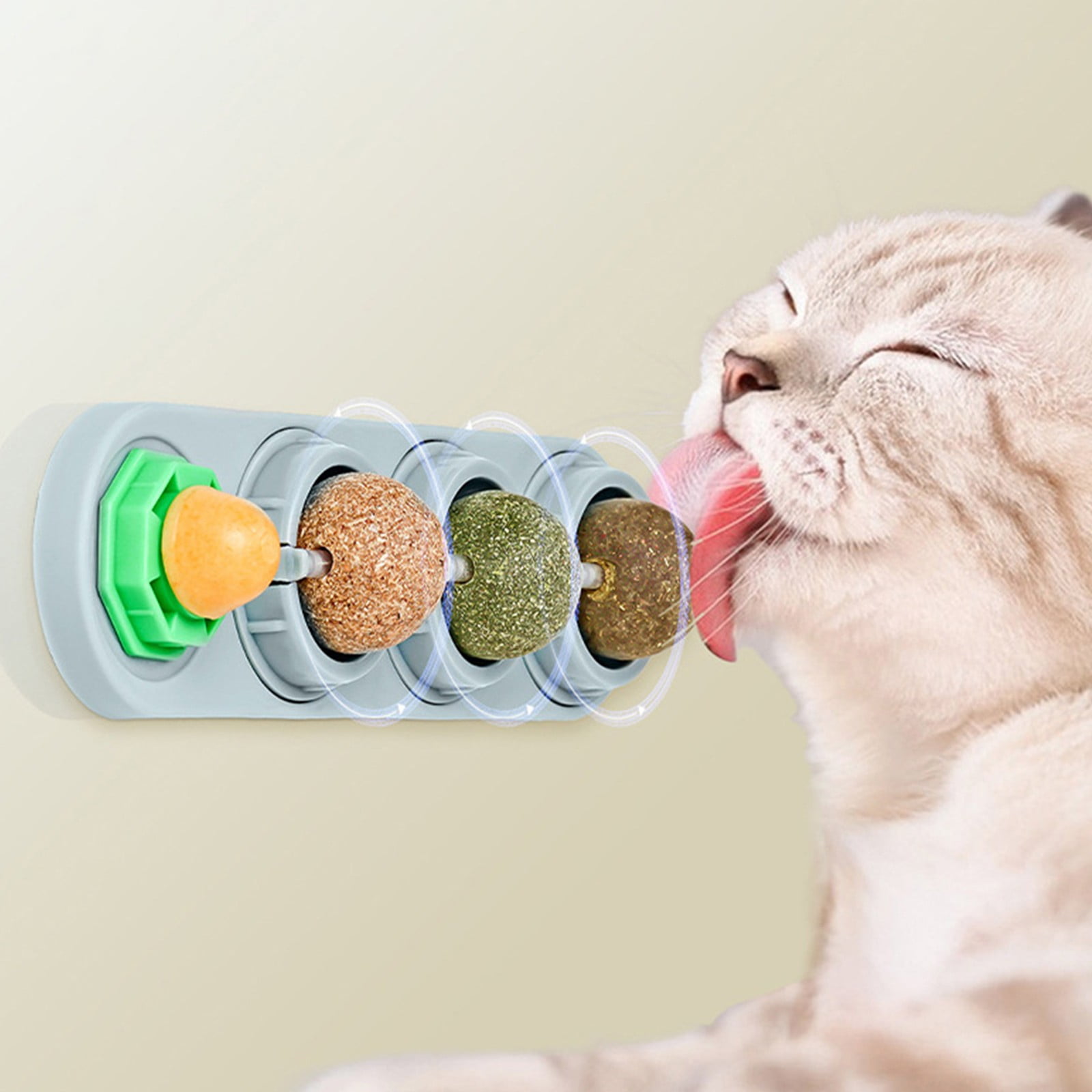 4 Catnip Ball Toys Extra Cat Energy Ball Edible Cats Lick Kitten Chew ...