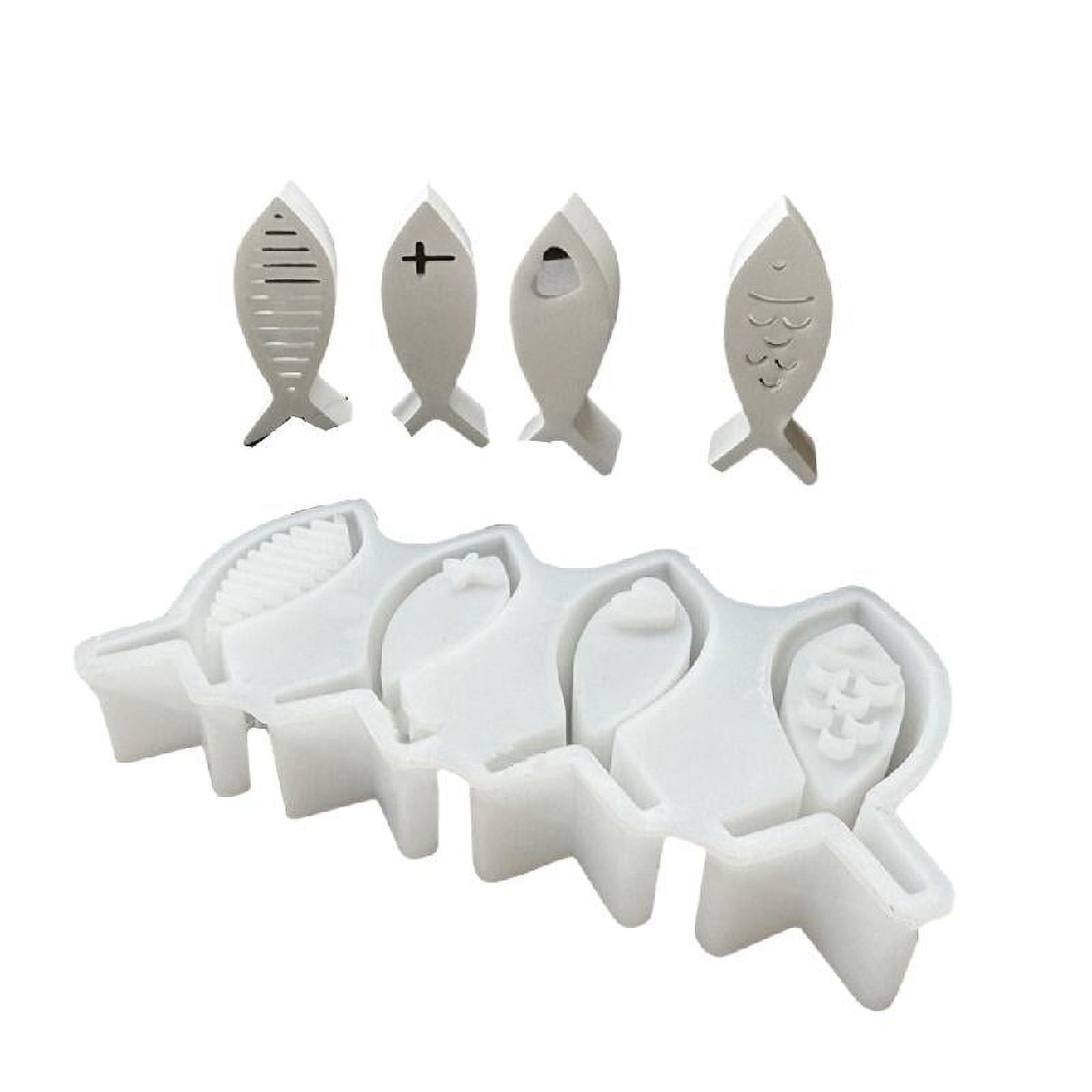 4 Cavities Silicones Mold to Create Fish Shape Atmospheres Lamp Making ...