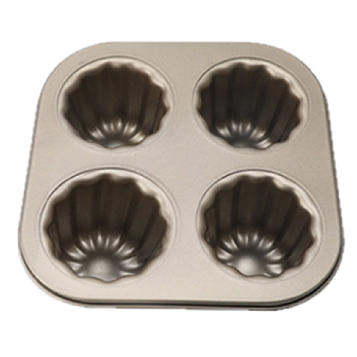 4-Cavity Canele Mold Cake Pan, Non-Stick Canele Baking Pan for Oven ...