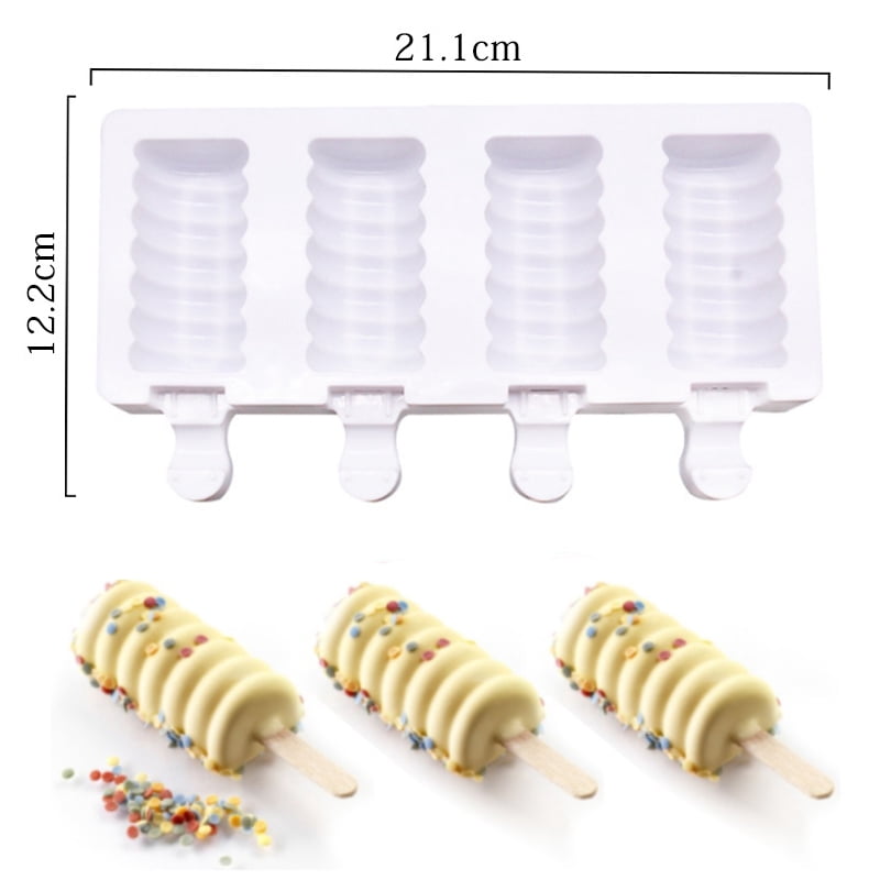 4 Cavity Diamond Large Ice Cream Mold Multiple Styles Love Lattice Cat ...