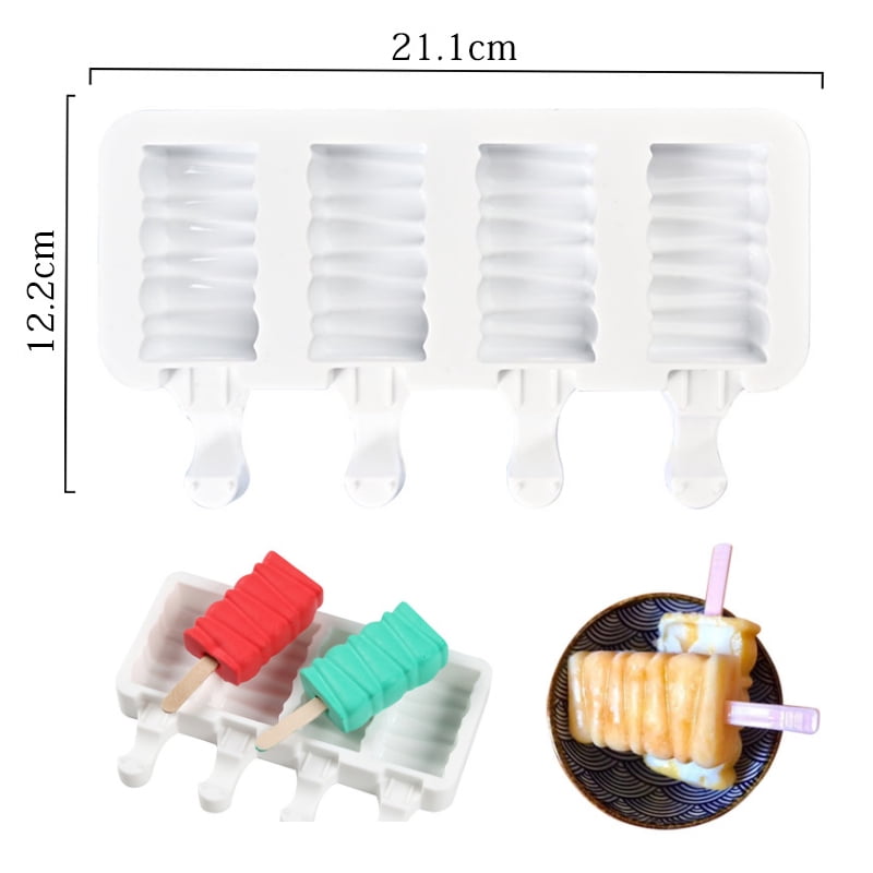 4 Cavity Diamond Large Ice Cream Mold Multiple Styles Love Lattice Cat ...