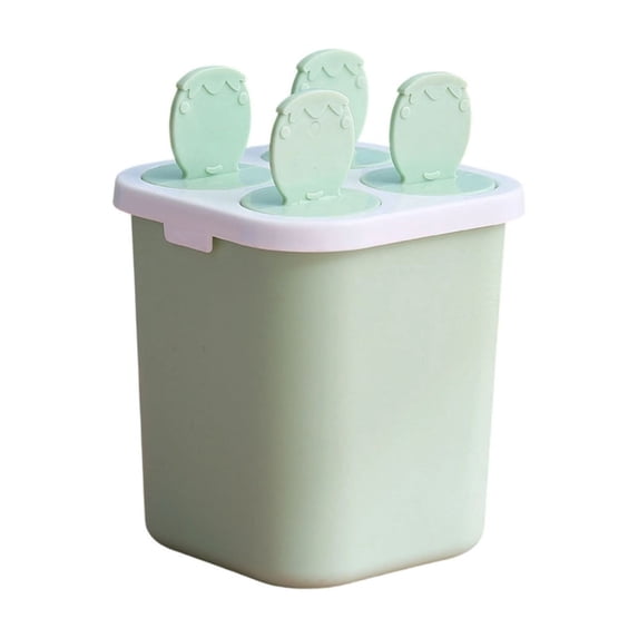 4-Cavity Freeze Lolly Maker with Lid - Reusable Plastic Popsicle Mold ...
