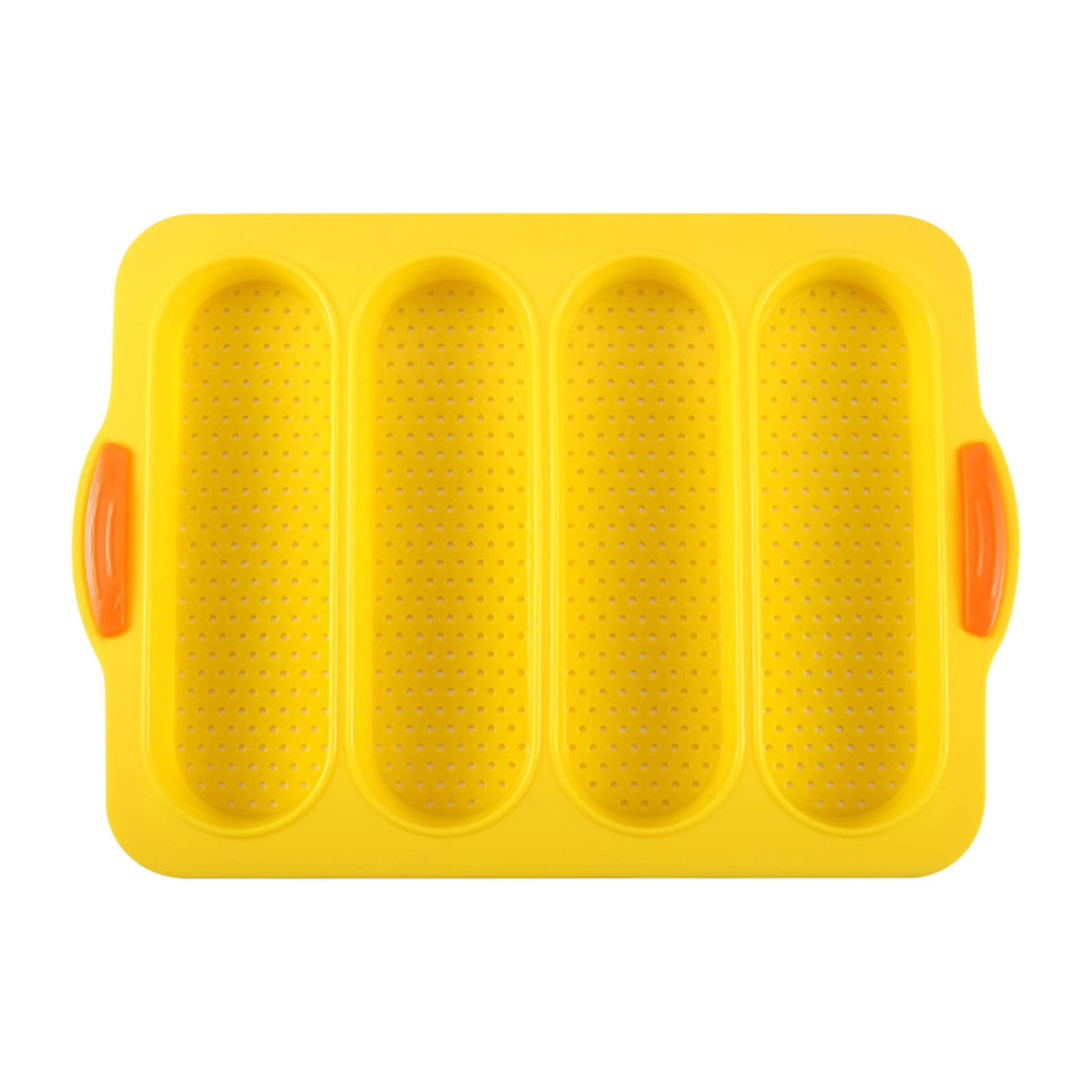 4-Cavity Non-Stick Silicone Bread Pan with Cool-Touch Handles ...