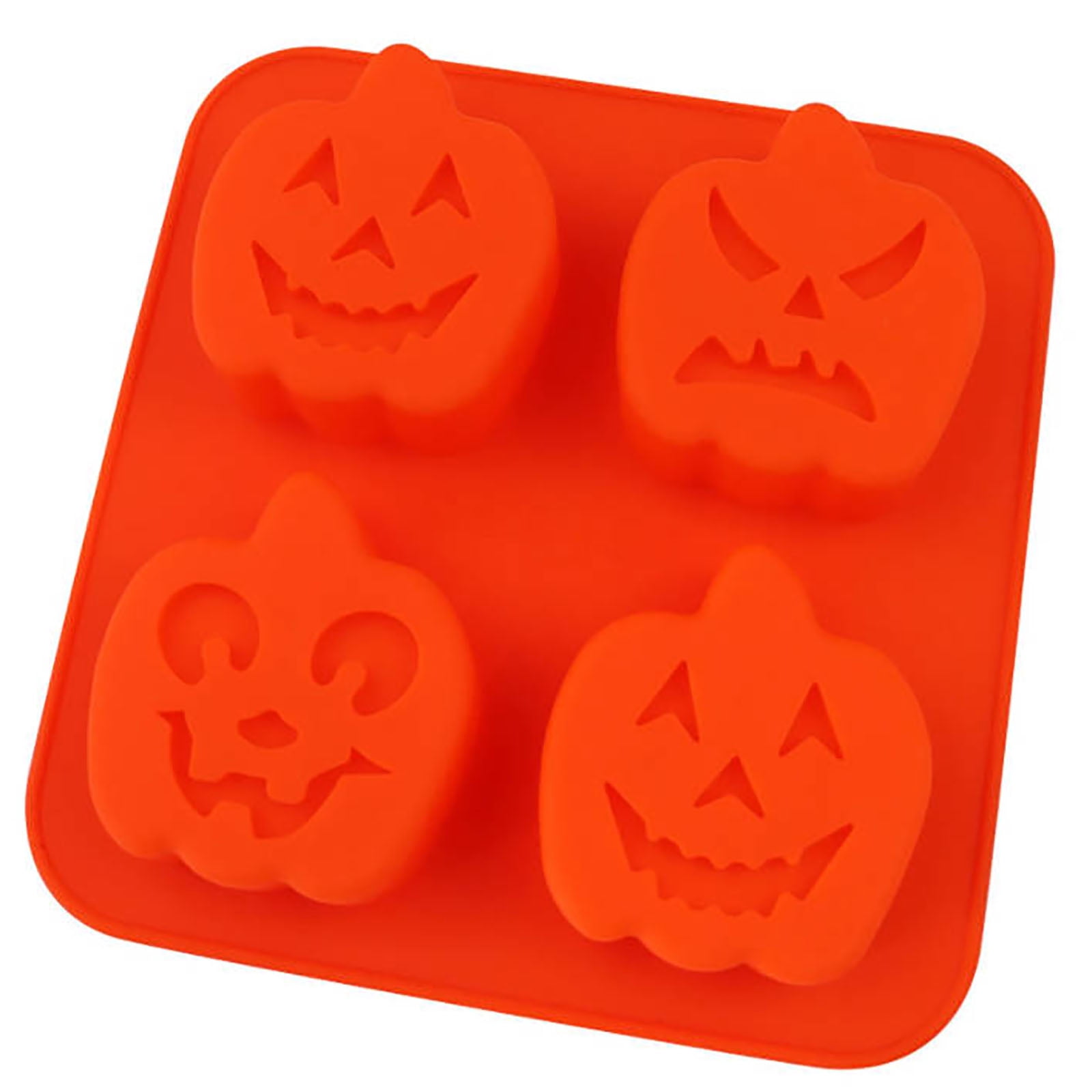 4-Cavity Pumpkin Silicone Chocolate Molds, 6.57X6.5X1 Inch Food Grade ...