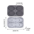 4-Cavity Rugby-Shaped Silicone Ice Cube Tray, Food-Grade Ice Ball Mold ...
