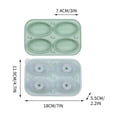 4-Cavity Rugby-Shaped Silicone Ice Cube Tray, Food-Grade Ice Ball Mold ...
