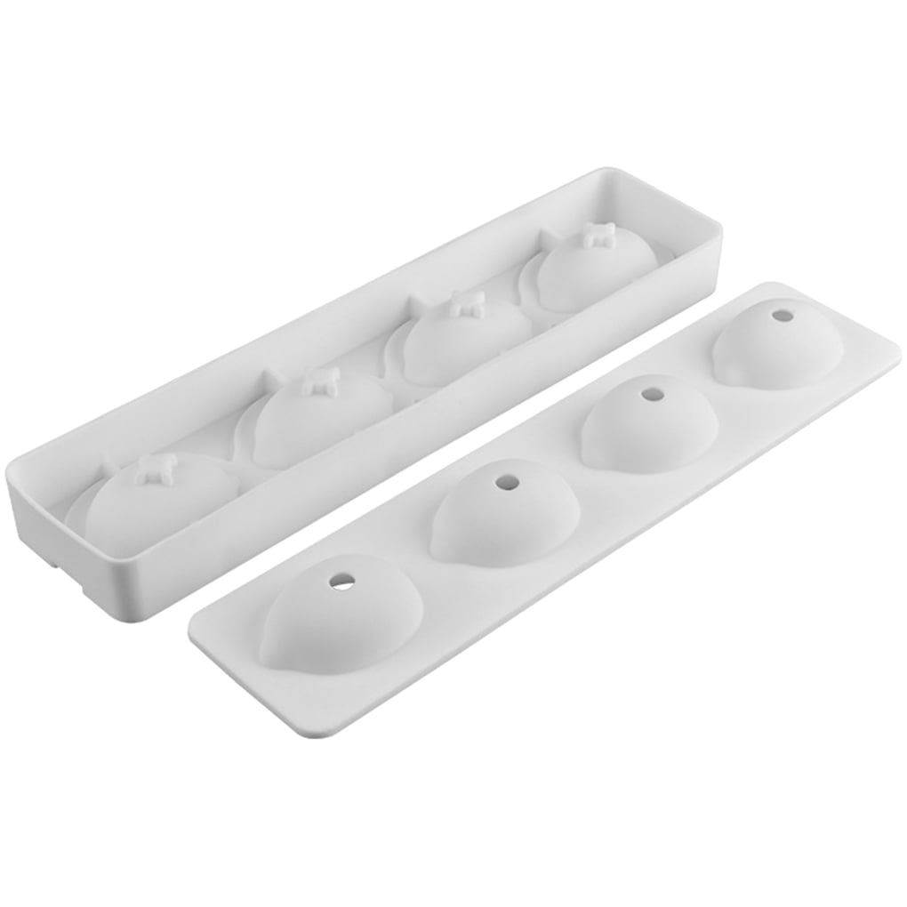 4-Cavity Silicone Chocolate Mousse Mold Non-Stick Lemon-Shaped 3D Cake ...