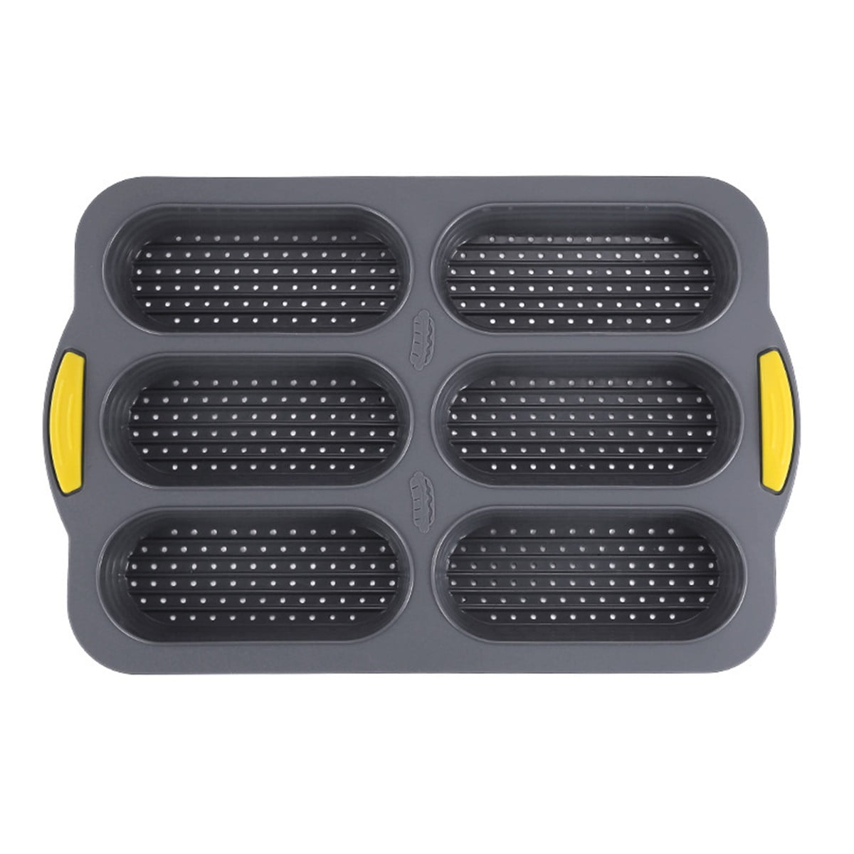 4-Cavity Silicone Hot Dog Bun Pan,Non-Stick Bakeware for Homemade Buns ...