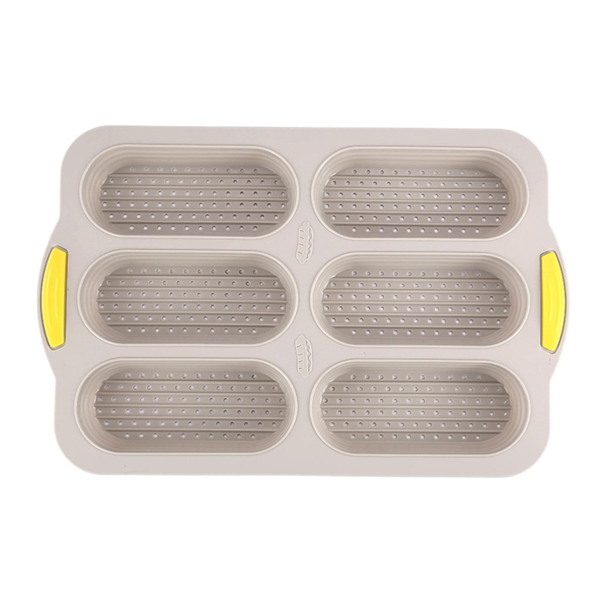 4-Cavity Silicone Hot Dog Bun Pan,Non-Stick Bakeware for Homemade Buns ...