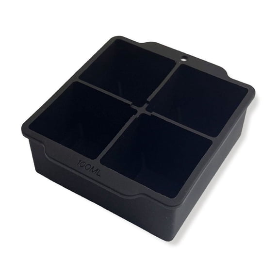 4-Cell Silicone Ice Cubes Tray with Lid, Flexible Easy Release Ice Mold ...