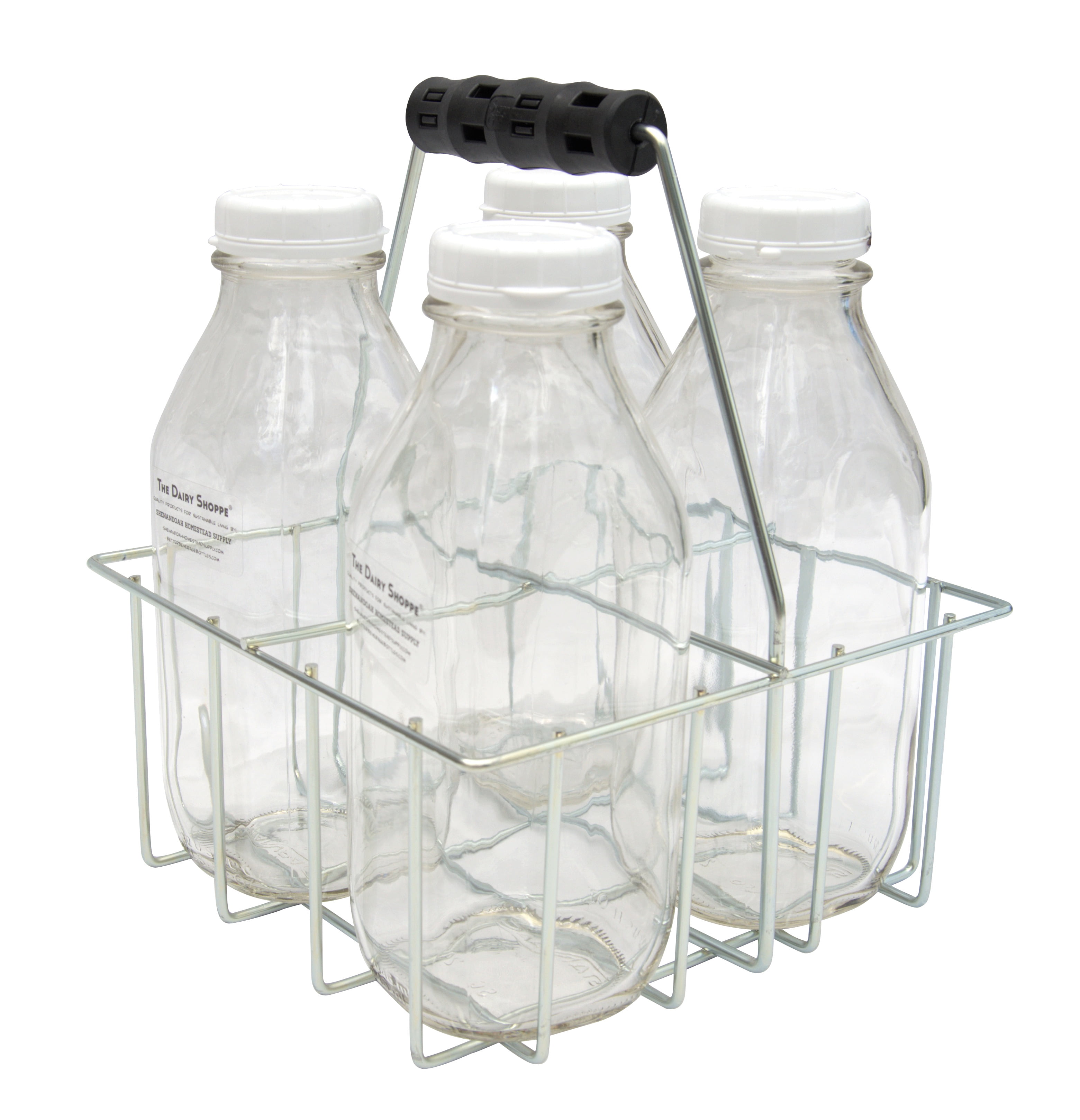 4 Cell Wire Bottle Carrier for Liter Round or Square Bottles, Heavy ...