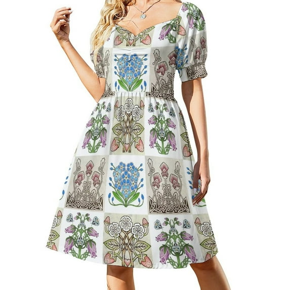 4 Celtic Flowers Sleeveless Dress Women's long dress beach outfits for ...