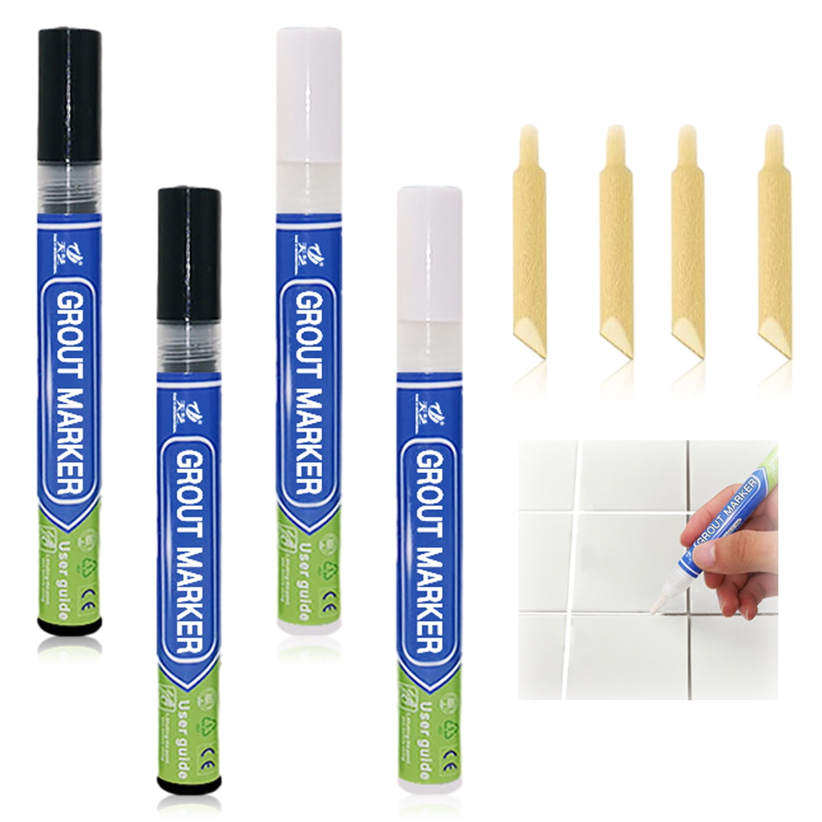 4 Ceramic Tile Grouting Pens, Grouting Wall Pens, Repair Pens, Ceramic ...