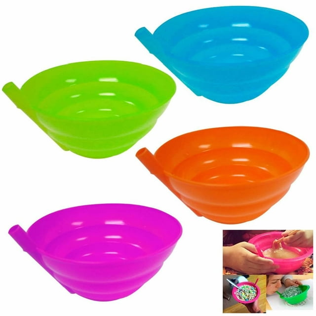 AllTopBargains Children's Plastic Sip-a-Bowl Set, 4 BPA Free Cereal ...