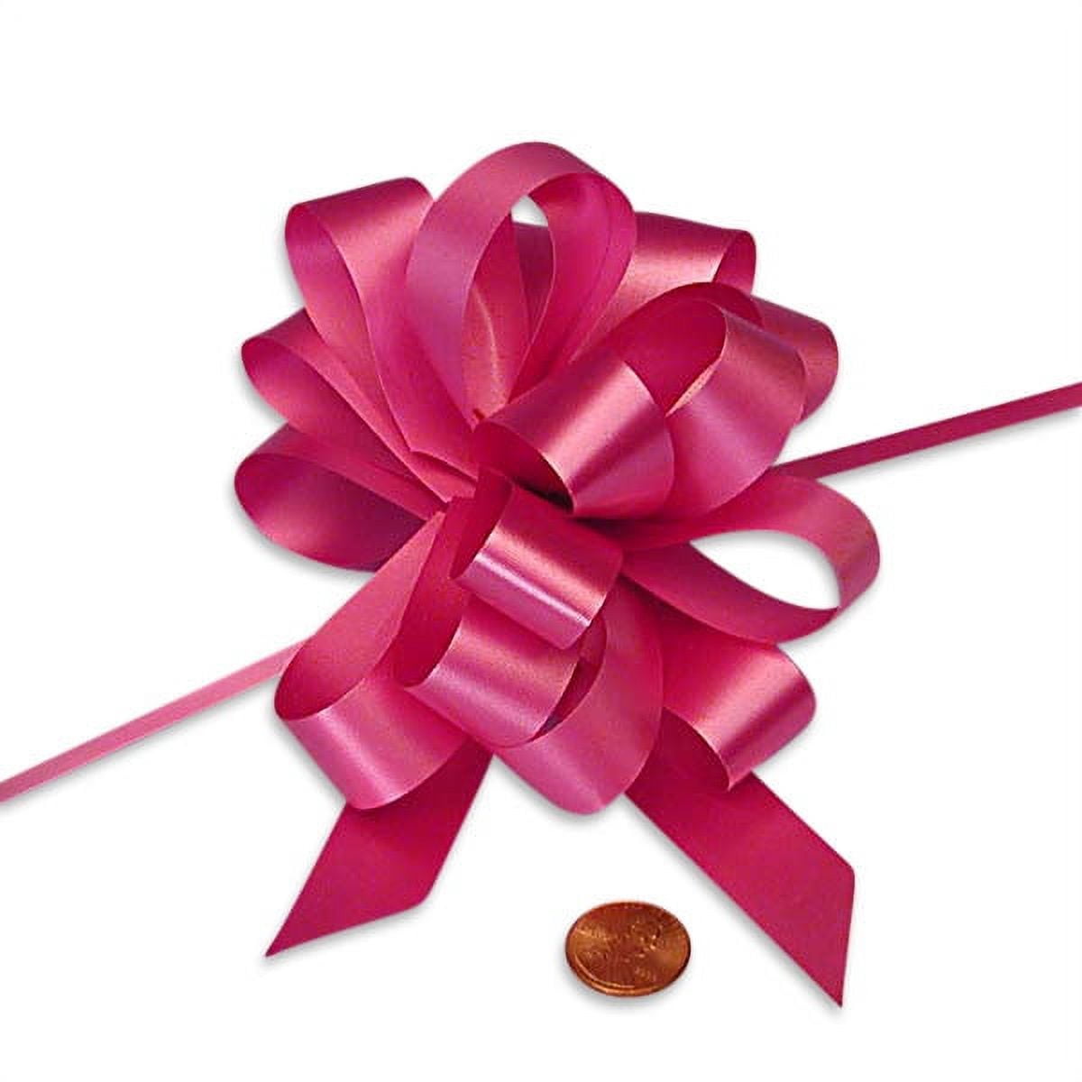 4" Cerise Pull String Bow | Quantity: 50 Width 3/16" by Paper Mart ...