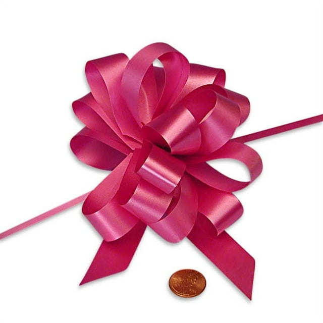 4" Cerise Pull String Bow | Quantity: 50 Width 3/16" by Paper Mart ...