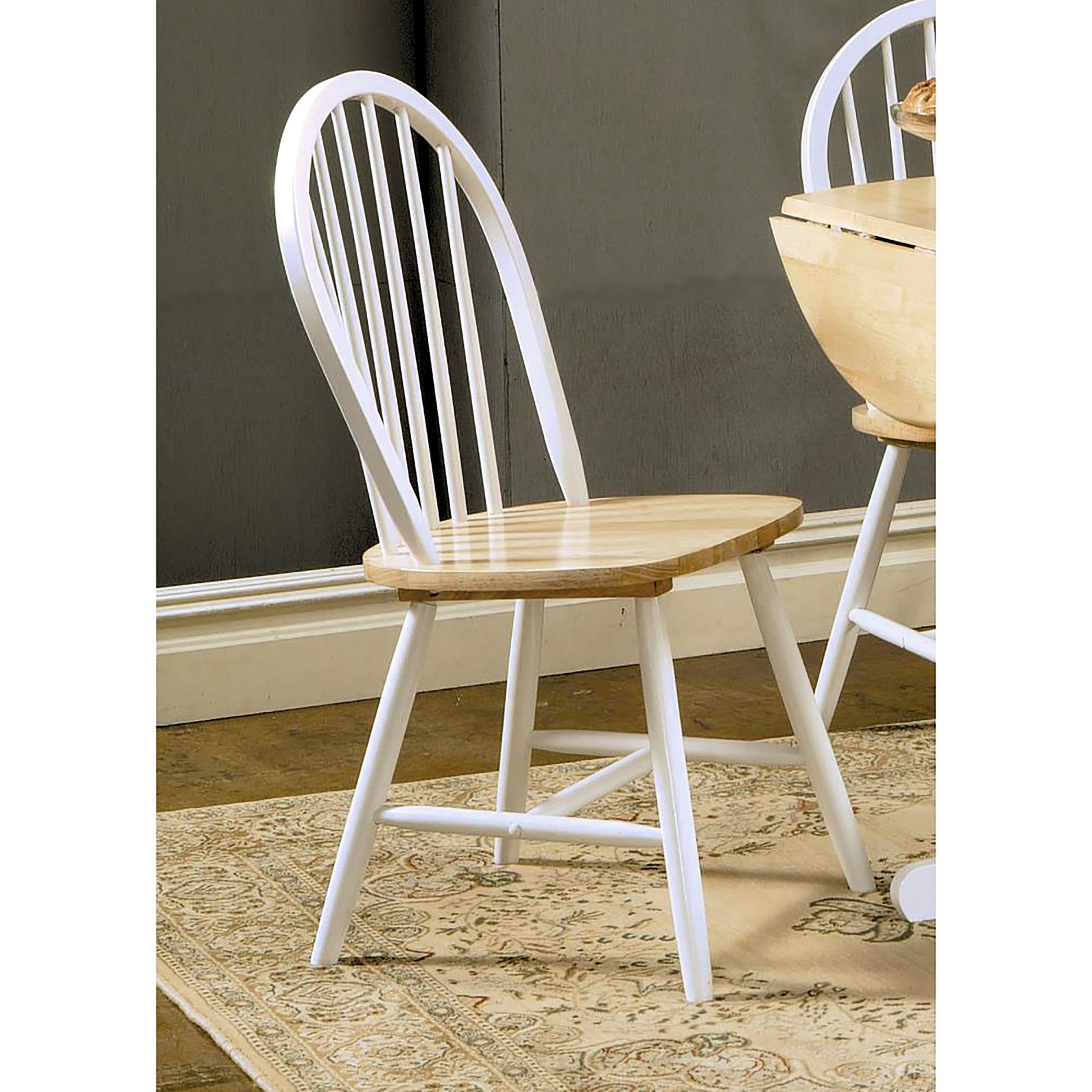 4 Chairs - Natural Brown And White, Timeless Appeal Angled Legs ...