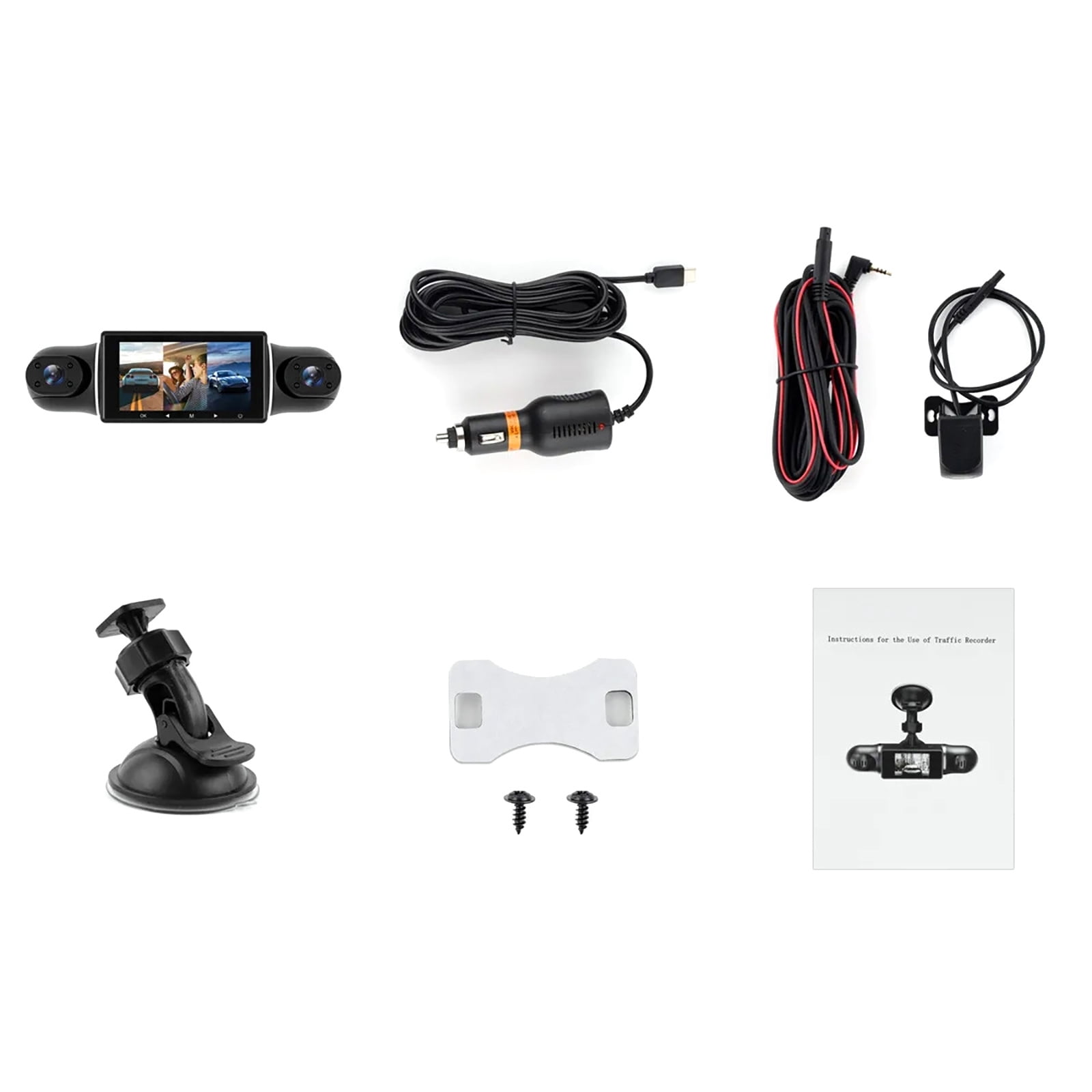 4-Channel 1080P FHD Dashcam Quad Lens, Night Vision, 24H Parking ...