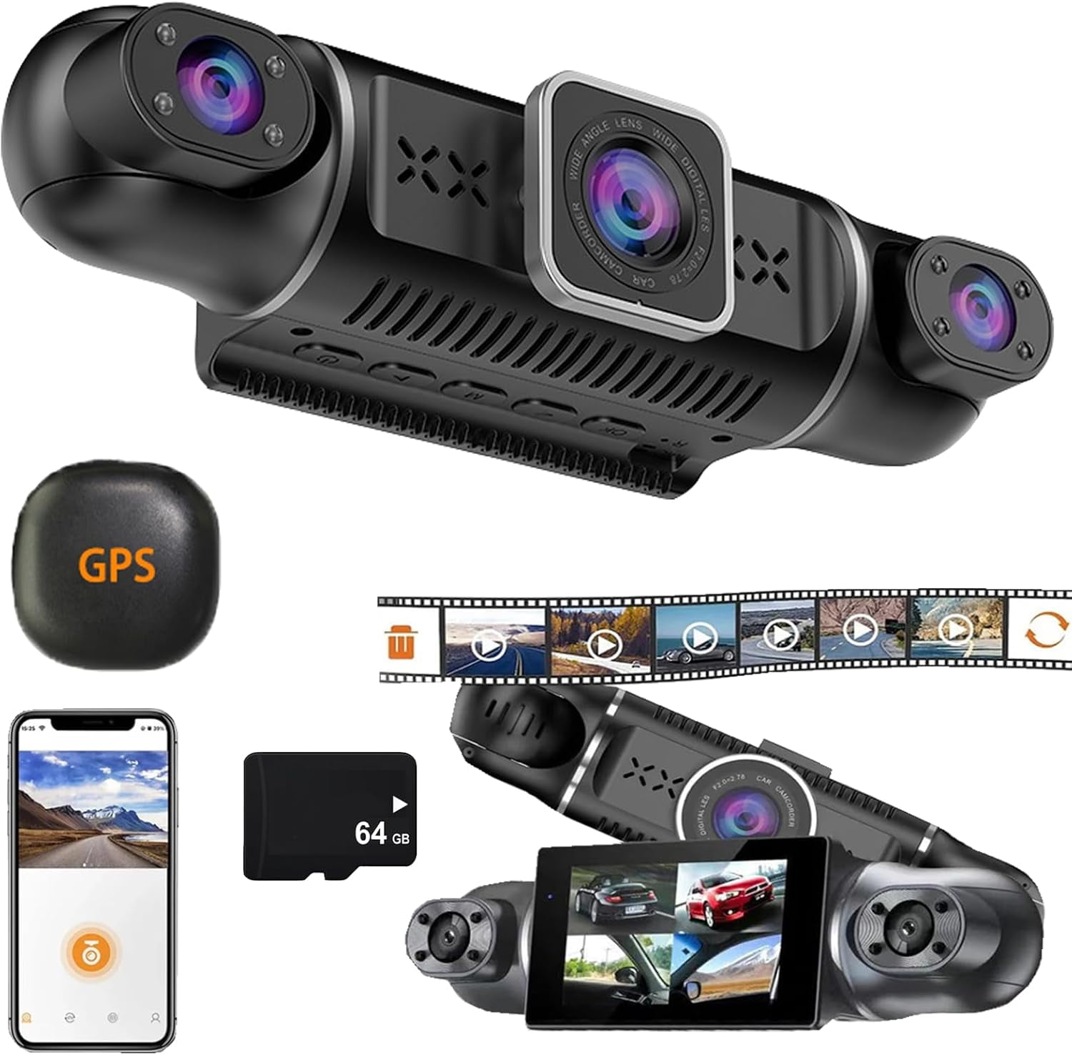 4-Channel 1080p Car Recorder, 3 Channel 4k Dash Cam, Multi-Ch Dash ...