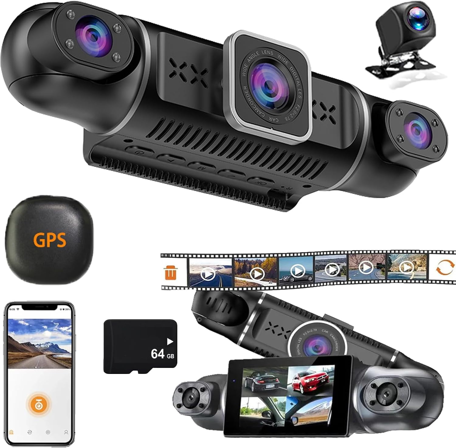4-Channel 1080p Car Recorder, 3 Channel 4k Dash Cam, Multi-Ch Dash ...