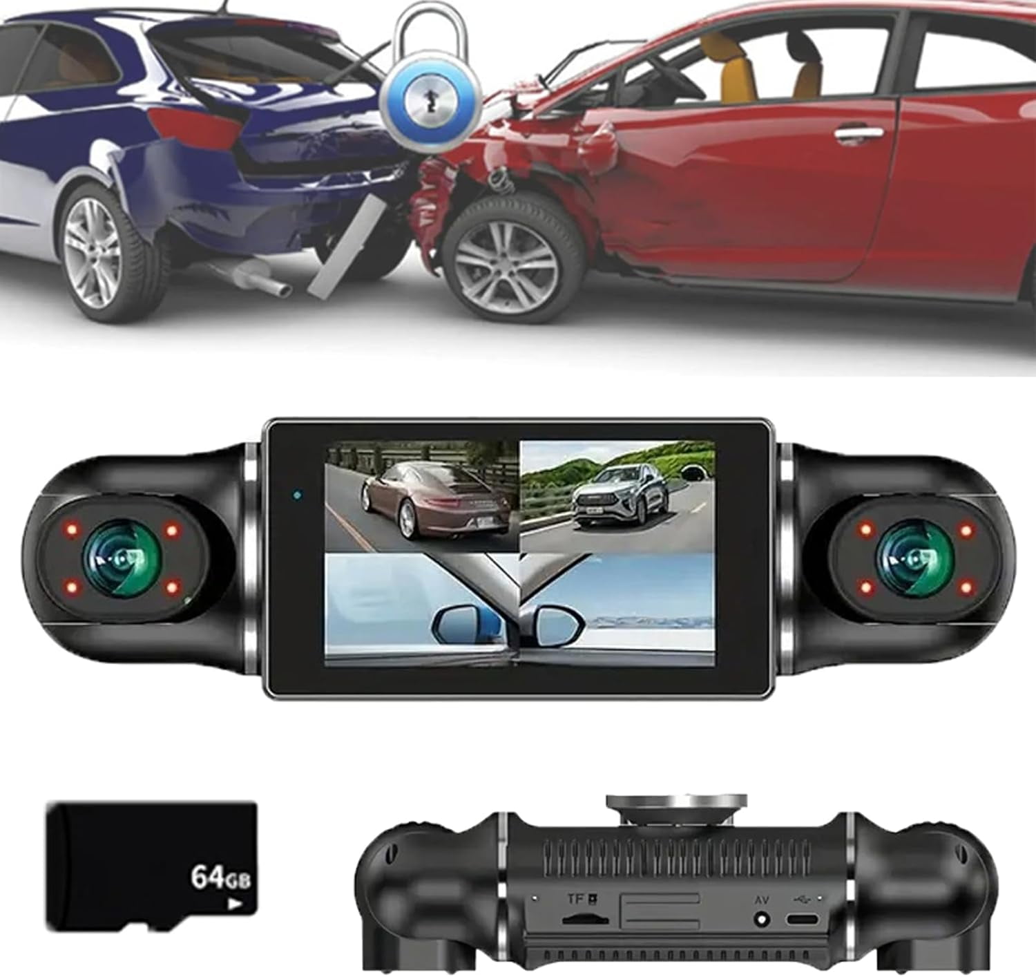 4-Channel 1080p Car Recorder,Driving Security 4-Channel 1080P Car ...