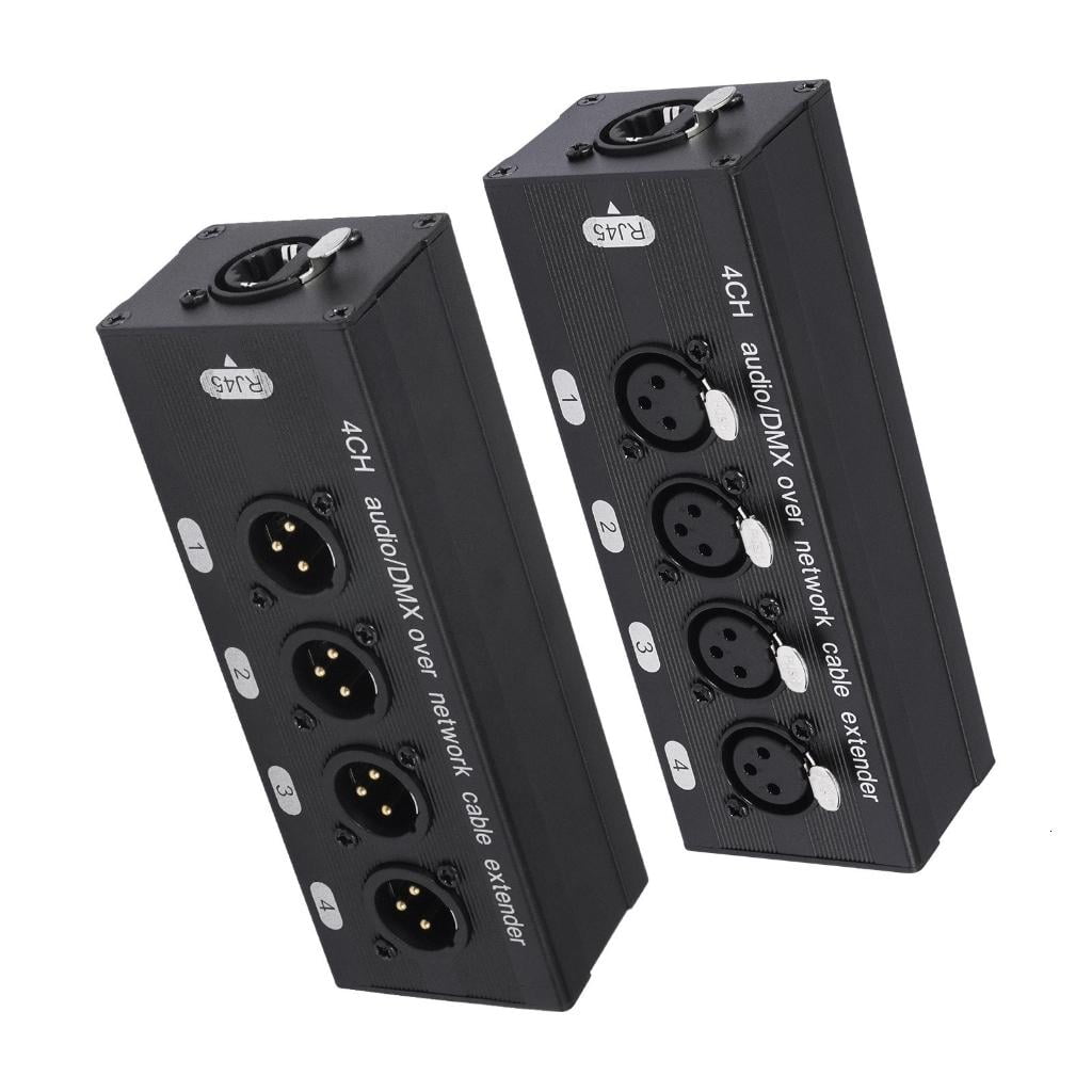 4 Channel 3Pin XLR Male to Female Port Expander with RJ45 Ethernet ...