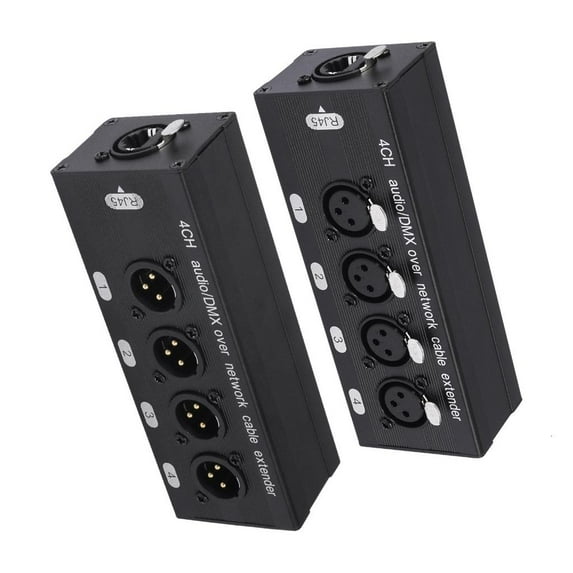 4 Channel 3Pin XLR Male to Female Port Expander with RJ45 Ethernet ...