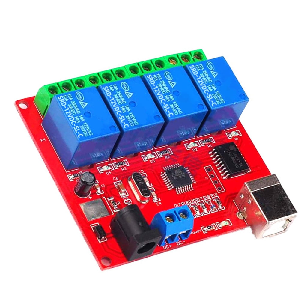 4 Channel 5V 12V 24V Relays Board USB Intelligent Home Relays ...