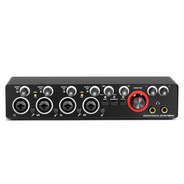 4 Channel Audio Interface Sound Card for Recording Professional ...