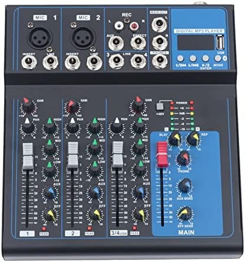 4 Channel Bluetooth Audio Mixer Professional Portable Digital DJ ...