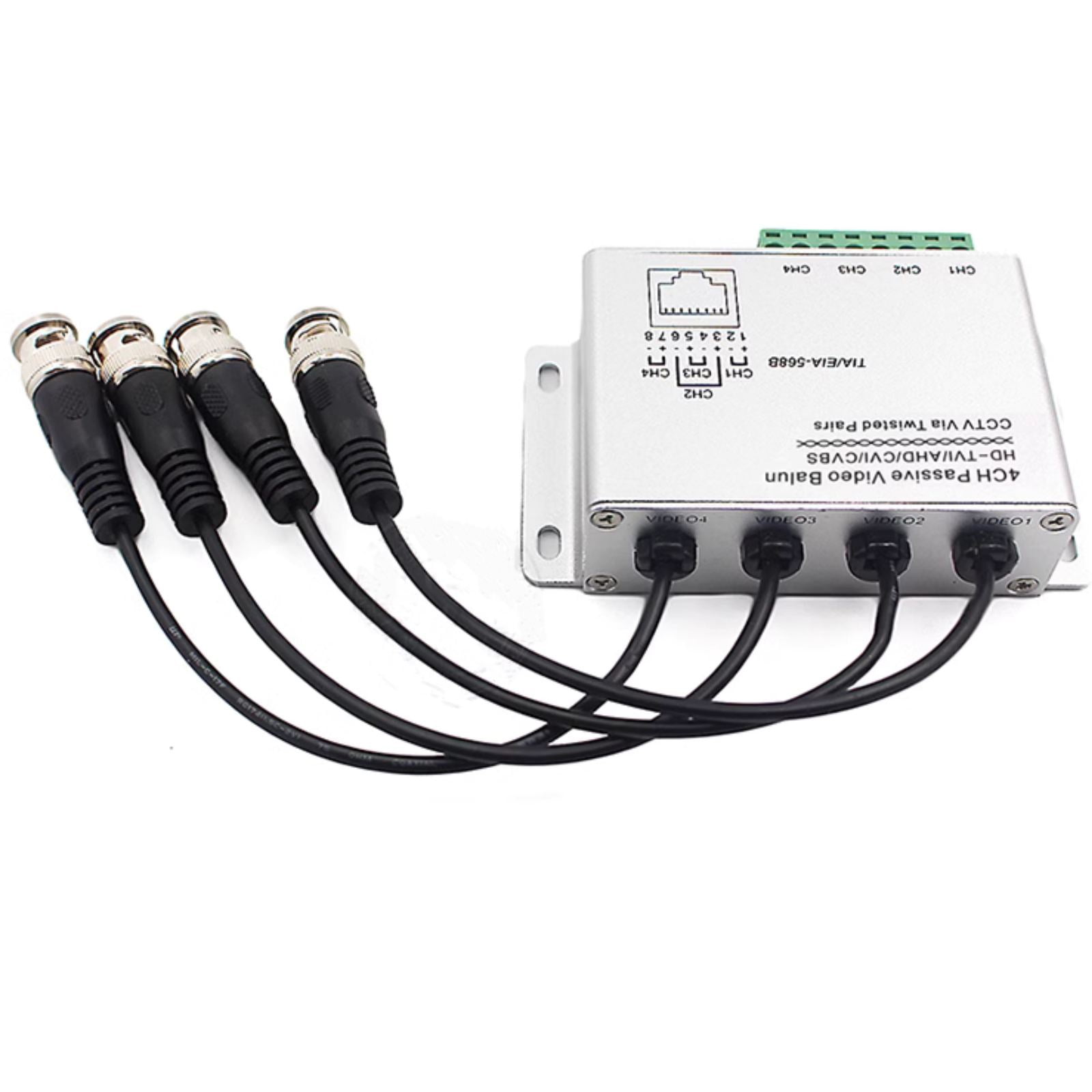 4 Channel CCTV Passive Video Balun RJ-45 UTP Twisted Pair Cable BNC Output TAPDRA Spare Part ...