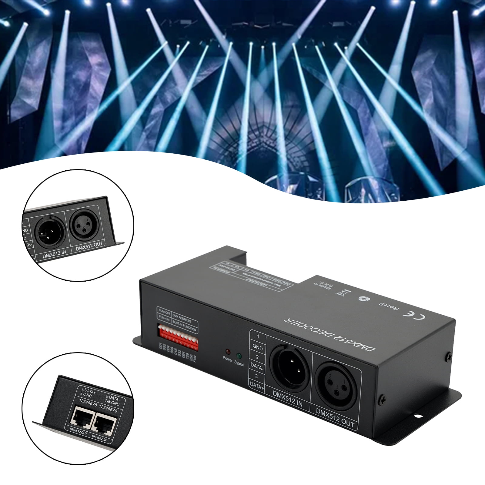 4 Channel DMX 512 Decoder RGBW PWM Dimmer Driver LED Strip Light Controller - Walmart.com