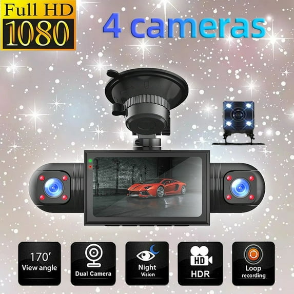 4 Channel Dash Cam 360° View, 1080P Front View Dash Camera, 24H ...