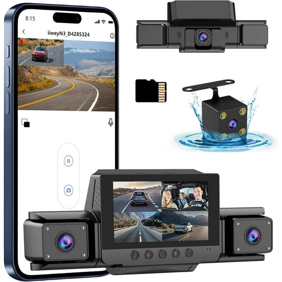 4 Channel Dash Cam 360° View,4K Front and Rear Inside Left Right,Full ...