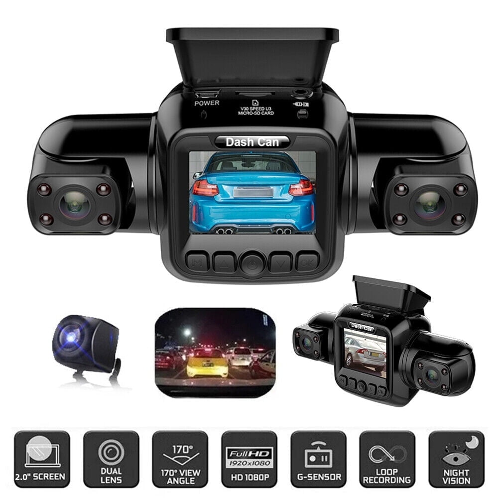 KingFurt 4 Channel Dash Cam, 360° Car Recorder with Night Vision, GPS ...